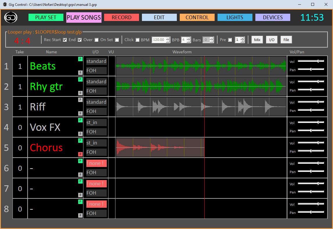 Live Performance Software for audio and midi control